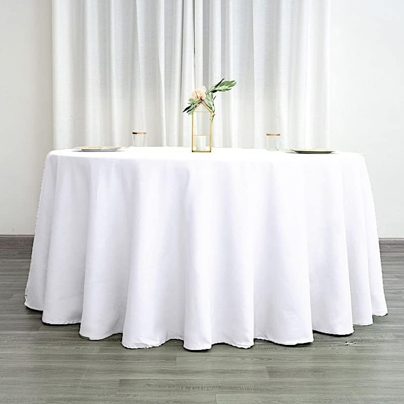 120" White Table Linen Round - Allure Event Rentals