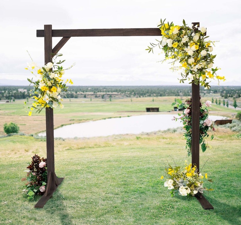 Wooden Square Frame Wedding Ceremony Backdrop Stand 7ft - Allure Event ...