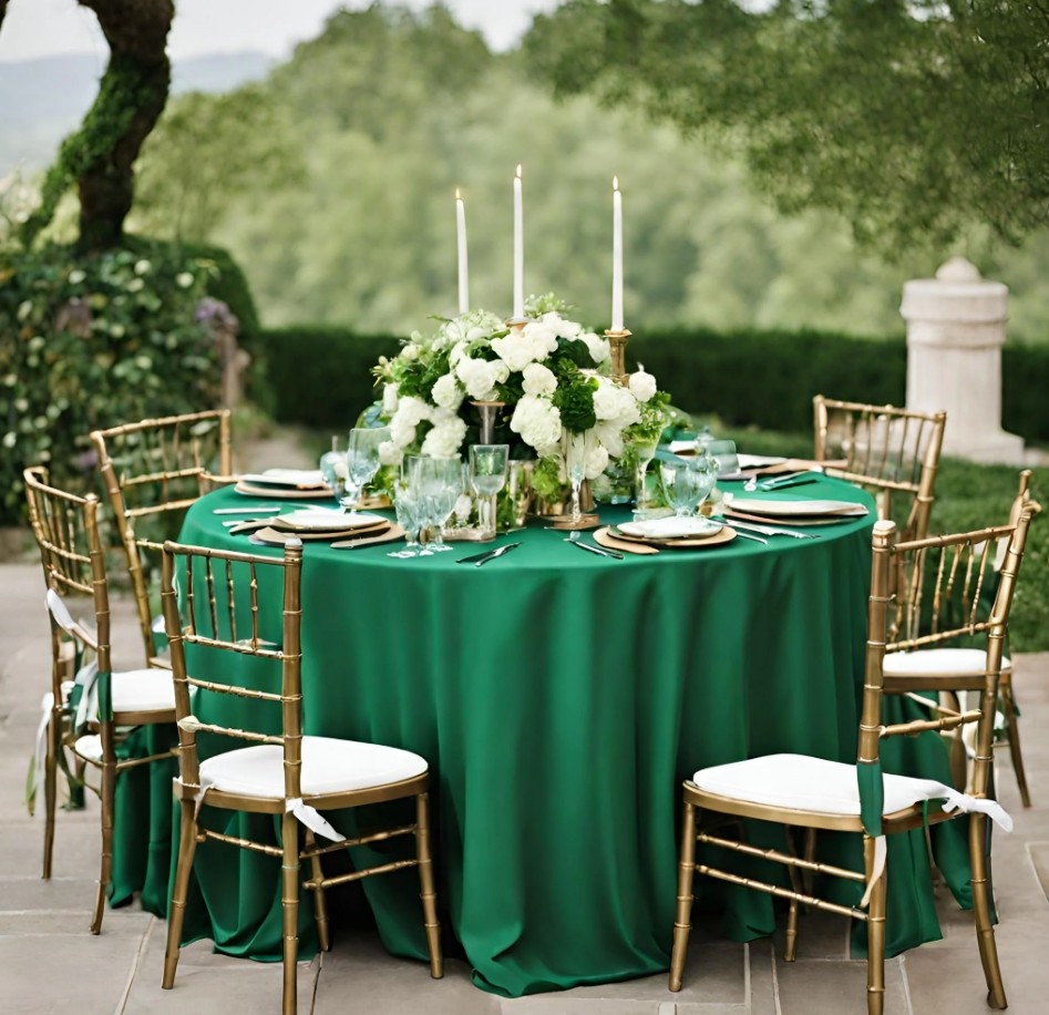 90x156 Green Linen - Allure Event Rentals