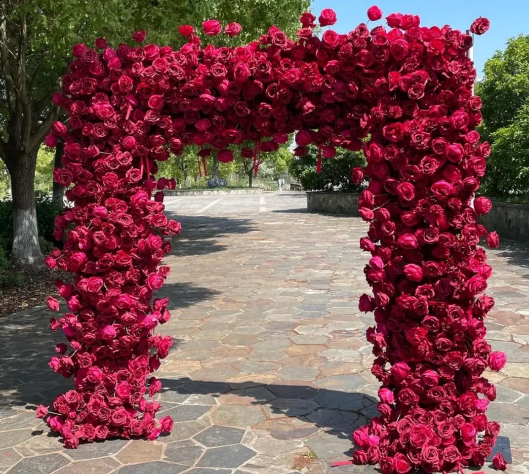 Allure Deep Red Rose Flower Arch - Allure Event Rentals